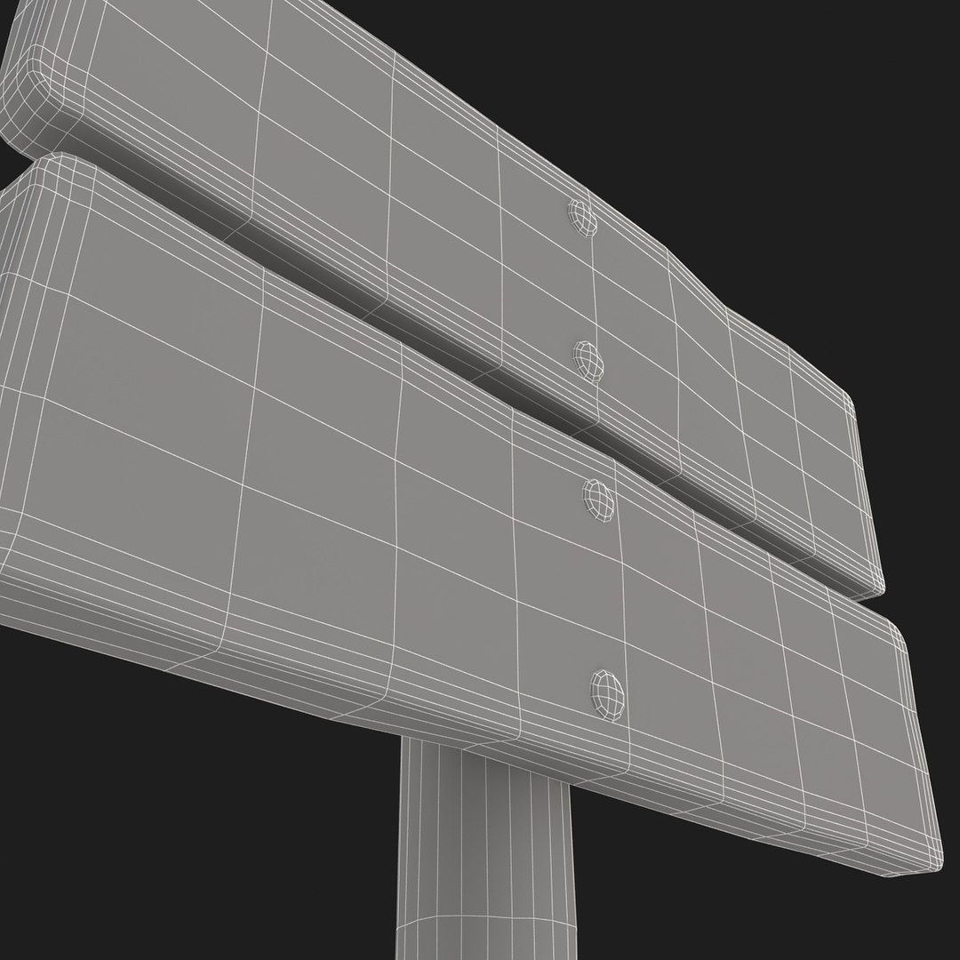 realistic wooden signboard 01 3d max