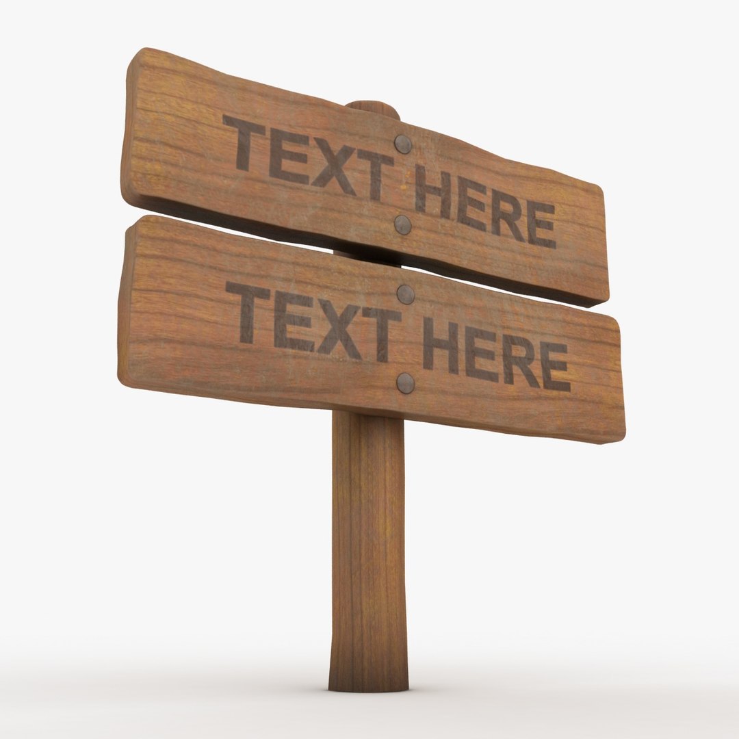 realistic wooden signboard 01 3d max