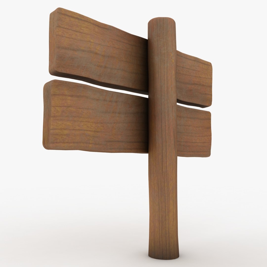 realistic wooden signboard 01 3d max