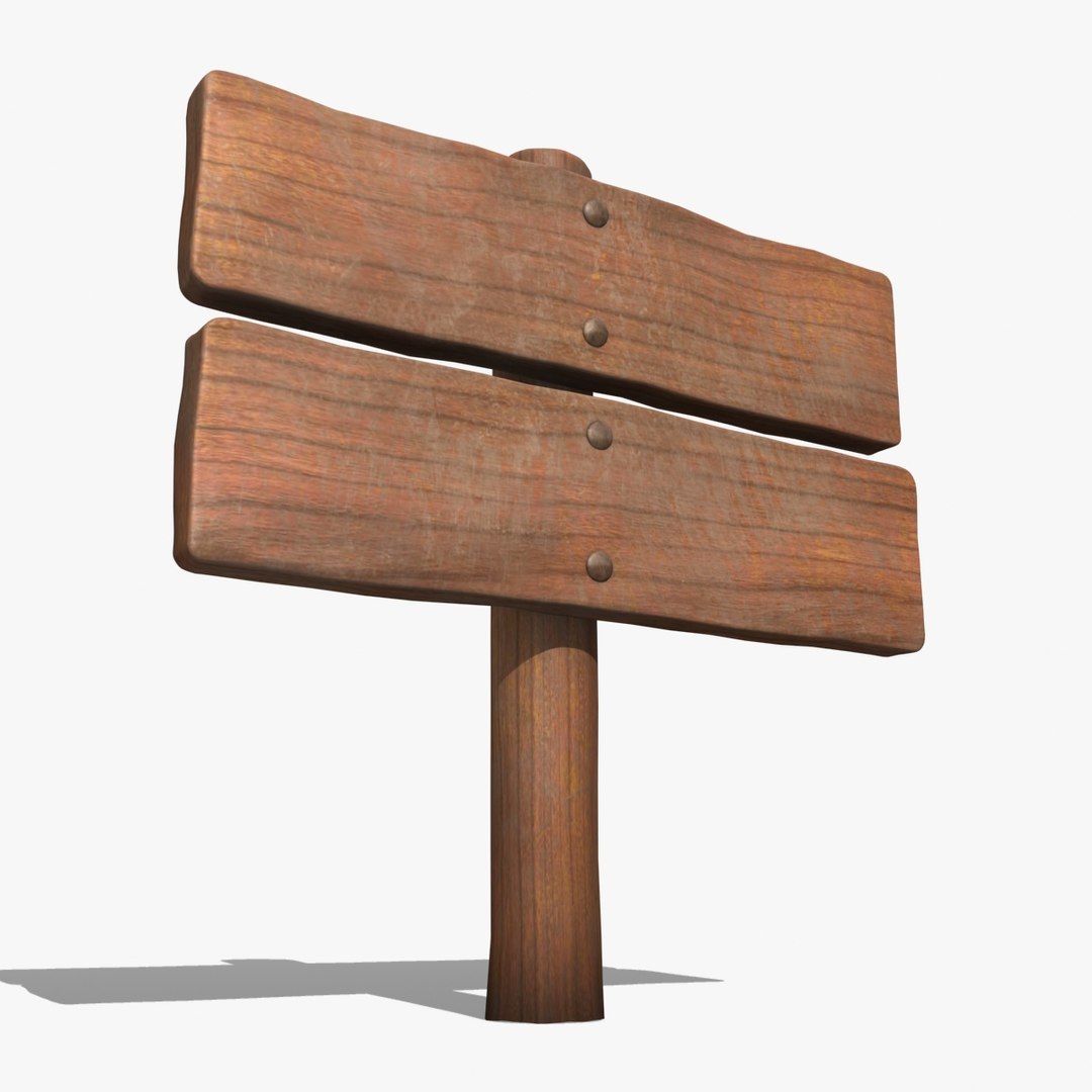 realistic wooden signboard 01 3d max