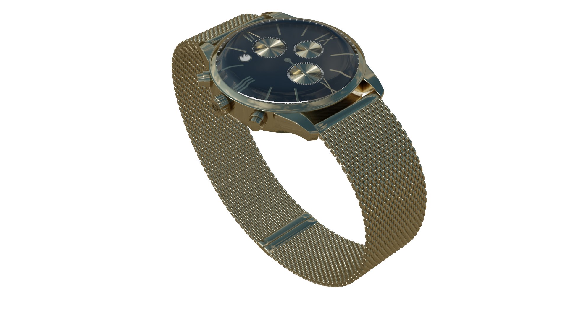 3D Gold Watch Model - TurboSquid 2004857