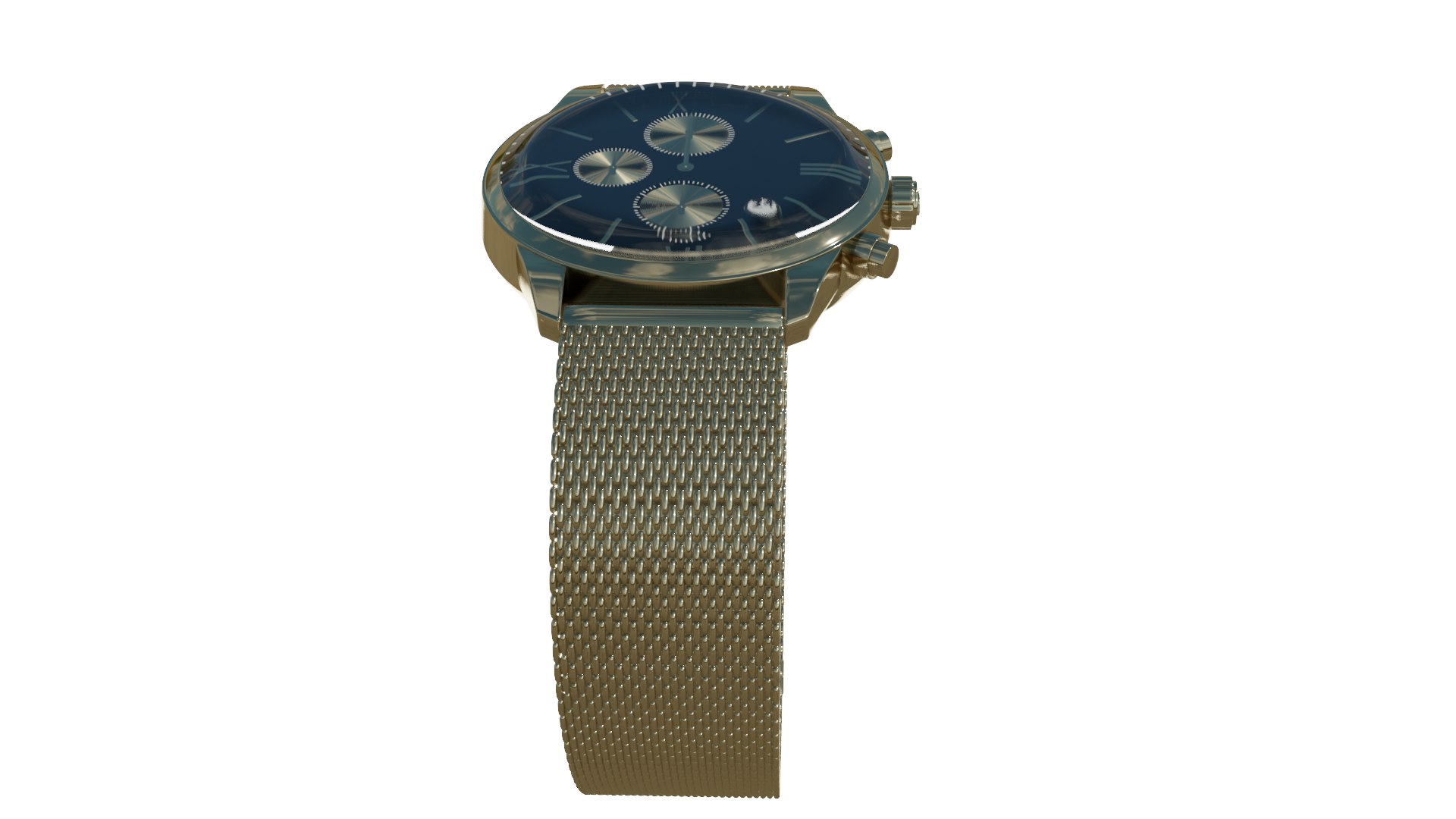 3D Gold Watch Model - TurboSquid 2004857
