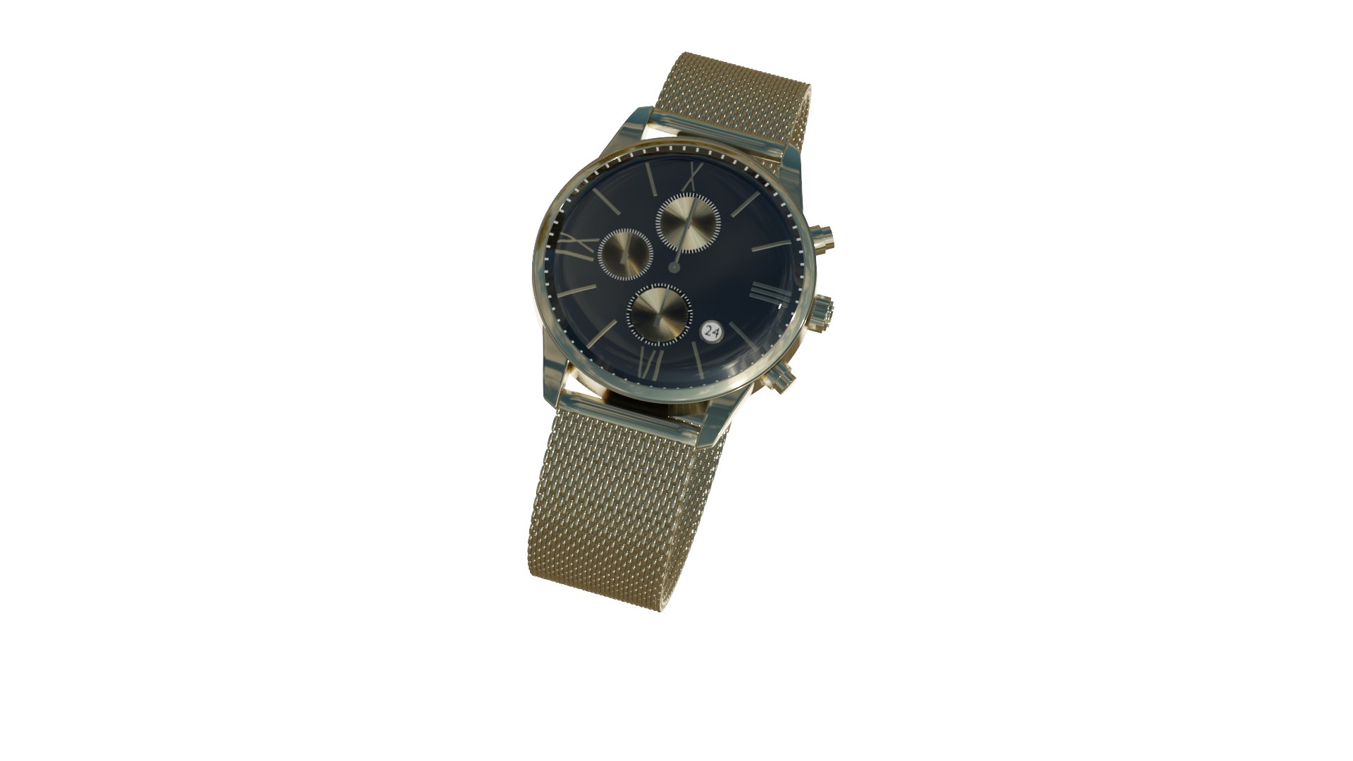 3D Gold Watch Model - TurboSquid 2004857
