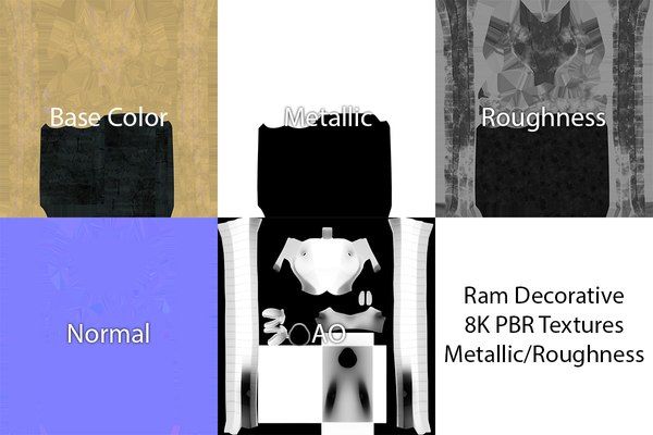modelo 3d Estatua decorativa Ram 8K PBR Texturas - TurboSquid 2216010