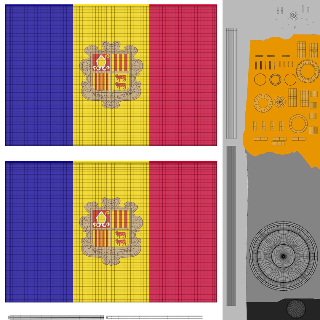 3D Table Flag Andorra Model - TurboSquid 2346870