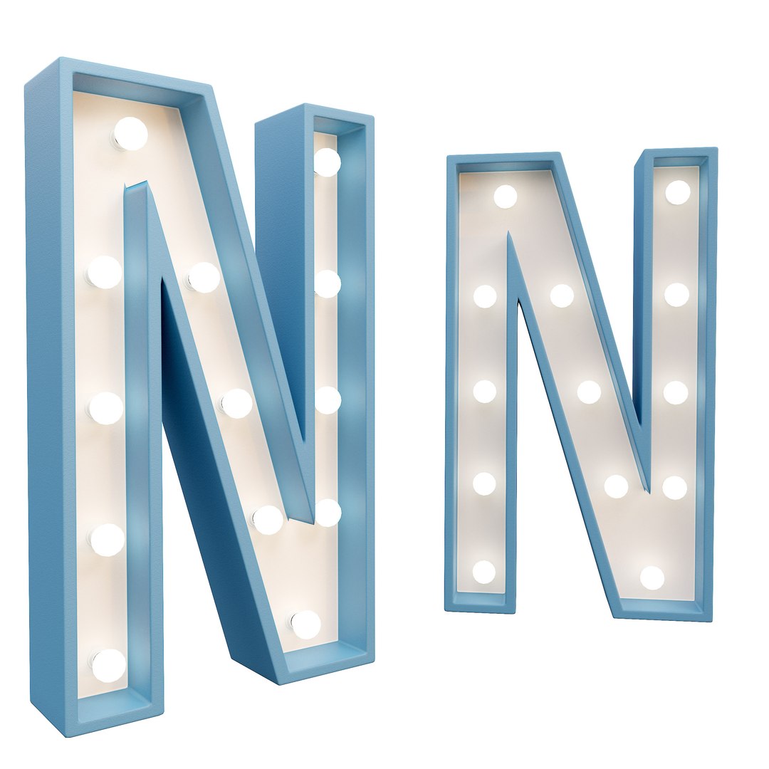 Marquee Letter N Led Glow Sign 3dmodel 3D - TurboSquid 1973840