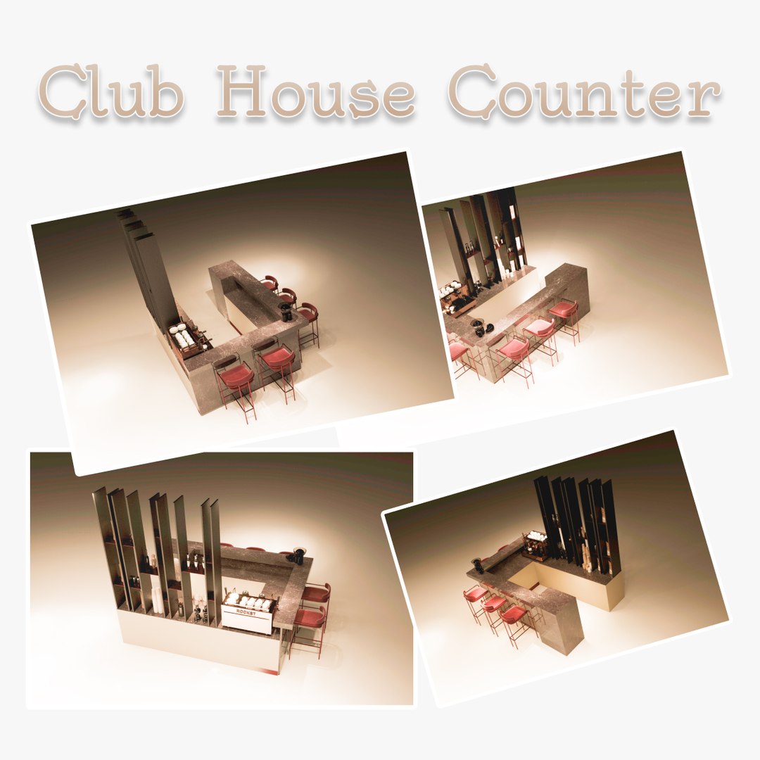 Club House Counter Model - TurboSquid 2160894