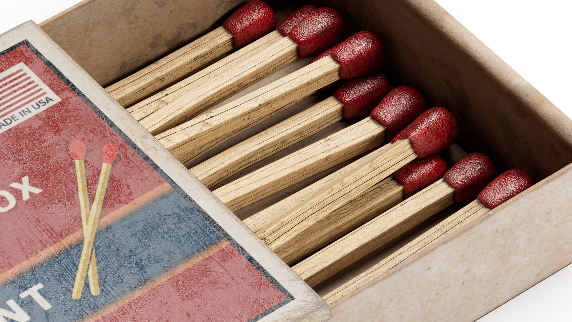 3D Box Of Matches Model - TurboSquid 2052147