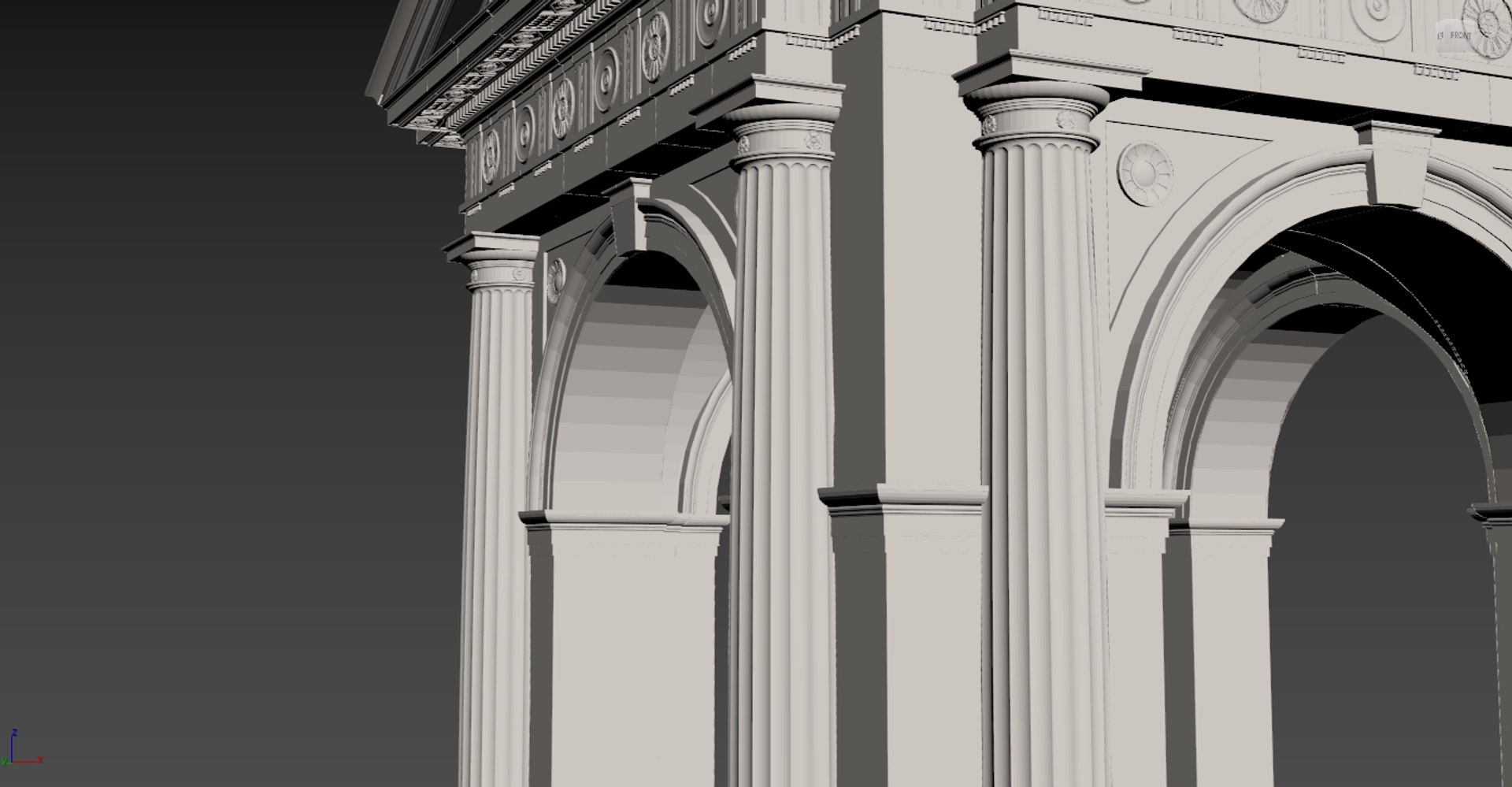 Arched Portico In Doric Denticulated Column Order Gazebo 3D Model ...