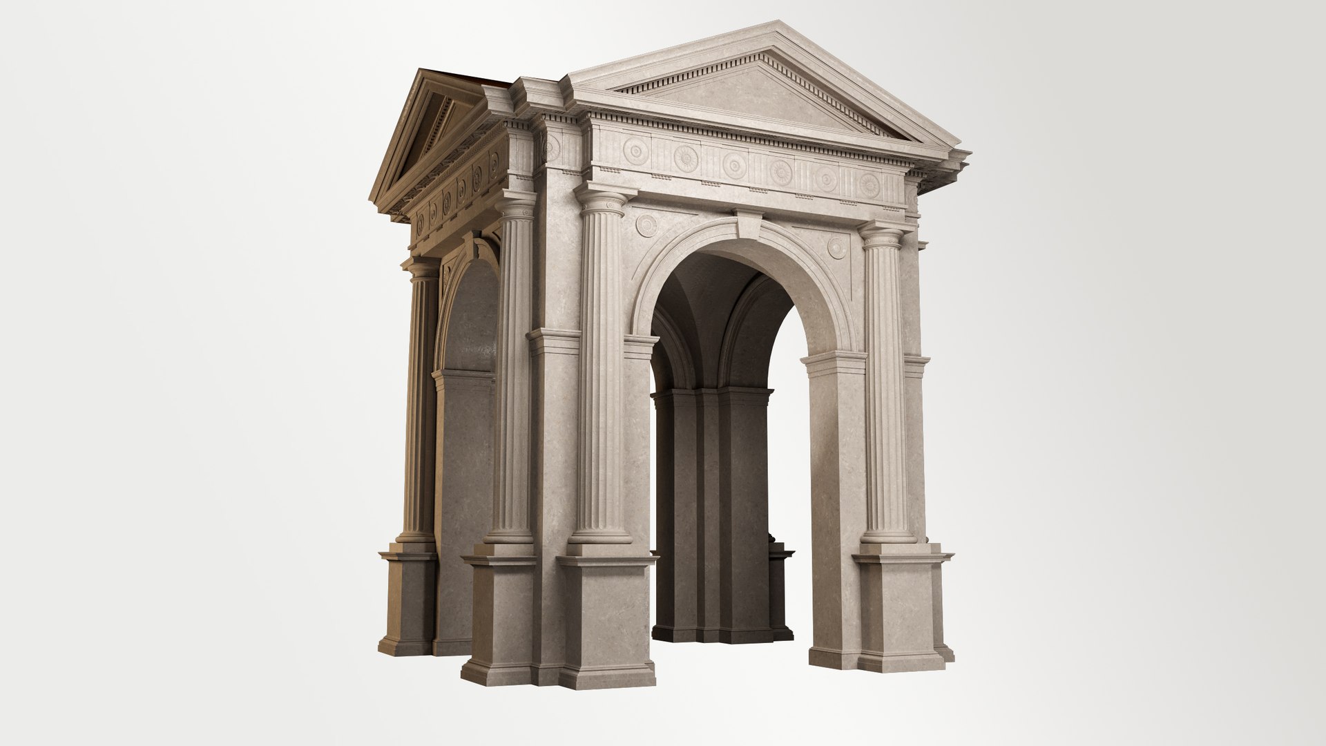 Arched Portico In Doric Denticulated Column Order Gazebo 3D Model ...