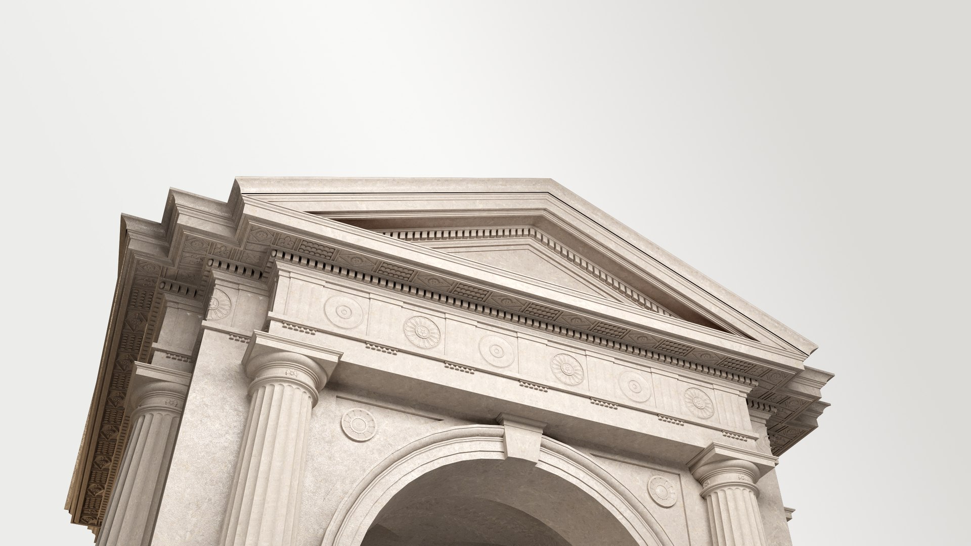 Arched Portico In Doric Denticulated Column Order Gazebo 3D Model ...