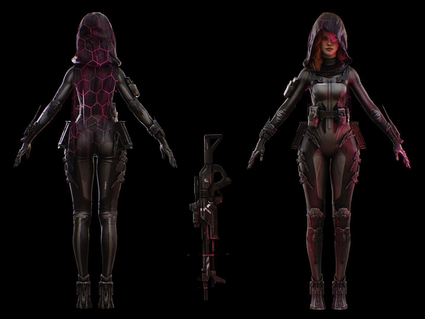 3D Sci Fi Sniper Girl Model - TurboSquid 2421165