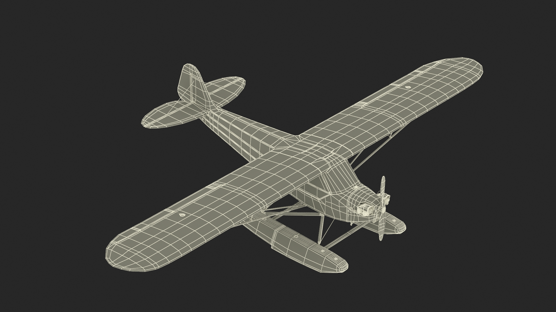 Piper J-3 Cub Light Aircraft With Floats Rigged 3D - TurboSquid 2217906