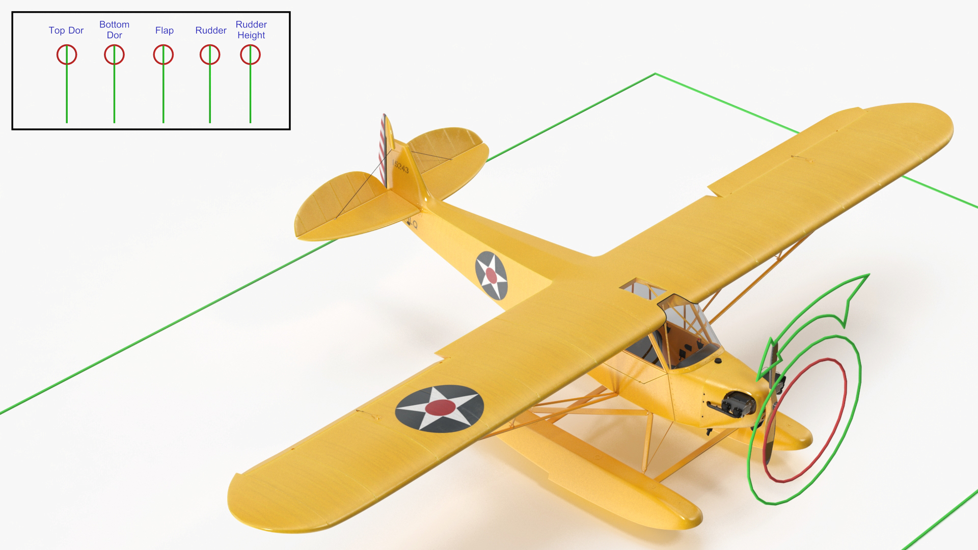 Piper J-3 Cub Light Aircraft With Floats Rigged 3D - TurboSquid 2217906