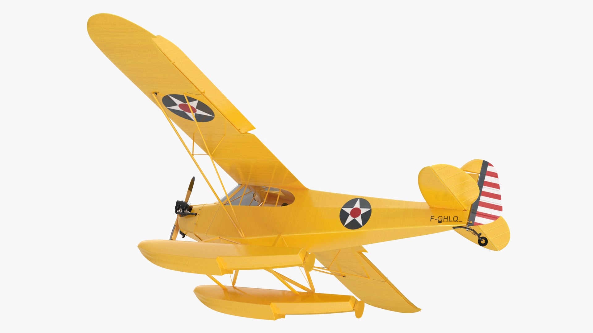 Piper J-3 Cub Light Aircraft With Floats Rigged 3D - TurboSquid 2217906