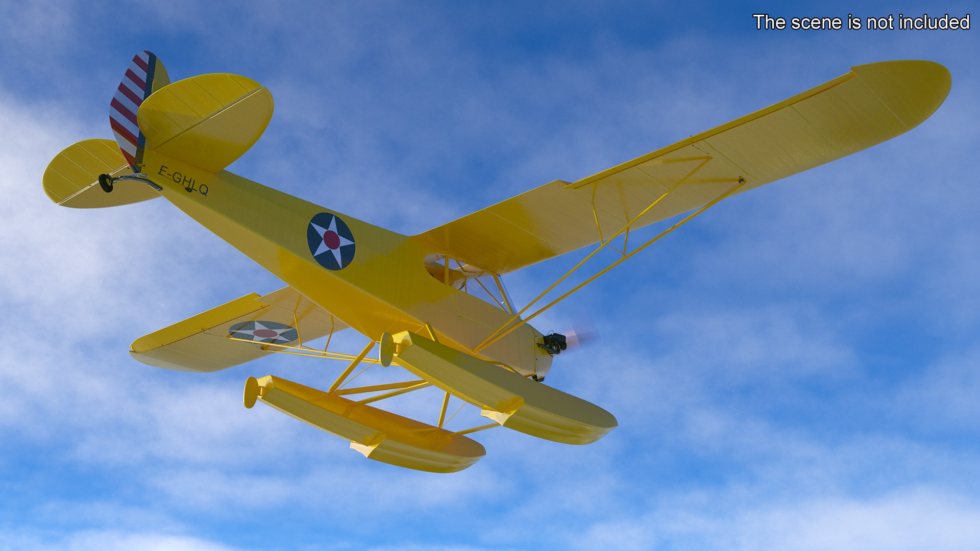Piper J-3 Cub Light Aircraft With Floats Rigged 3D - TurboSquid 2217906