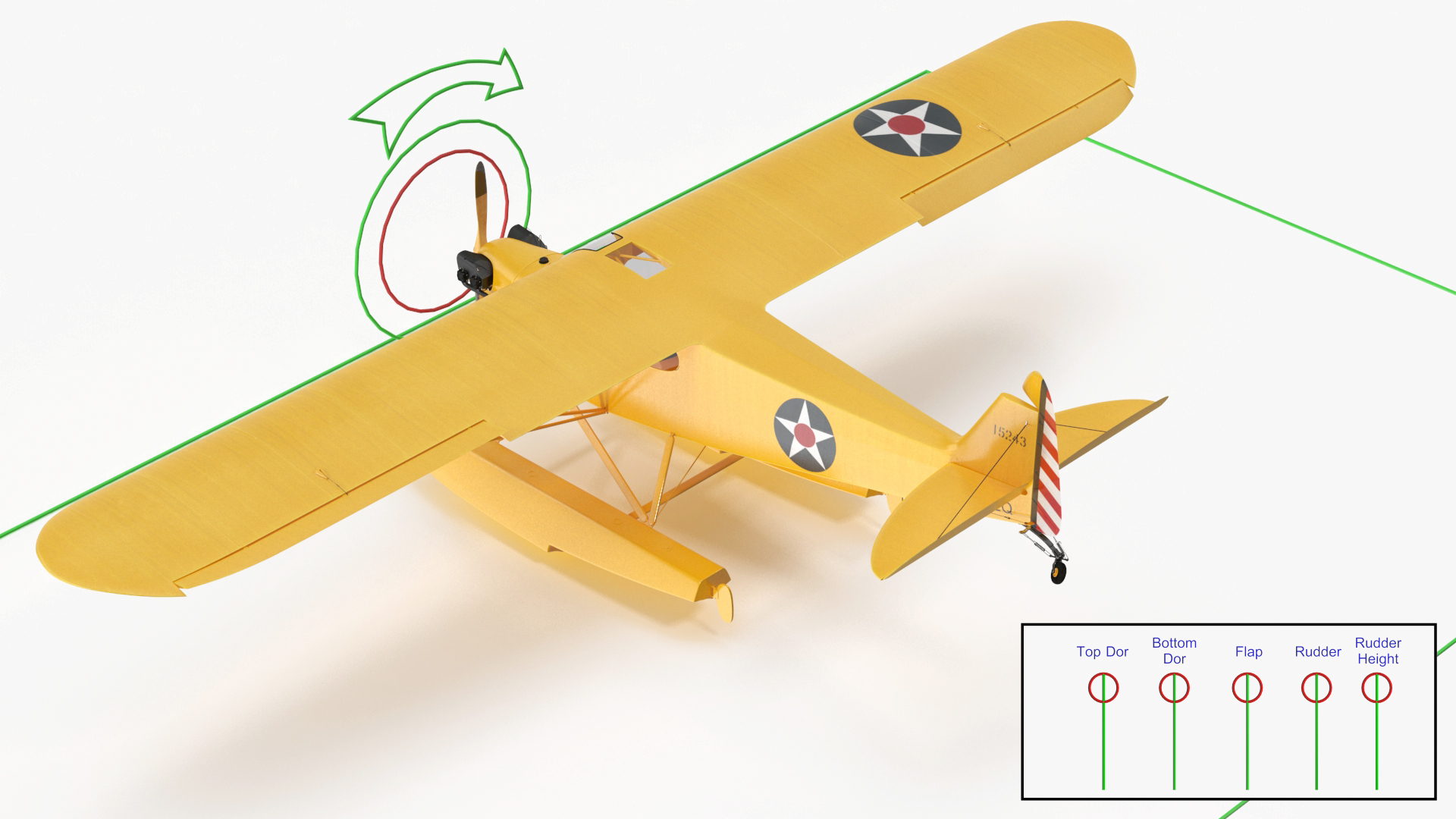 Piper J-3 Cub Light Aircraft With Floats Rigged 3D - TurboSquid 2217906