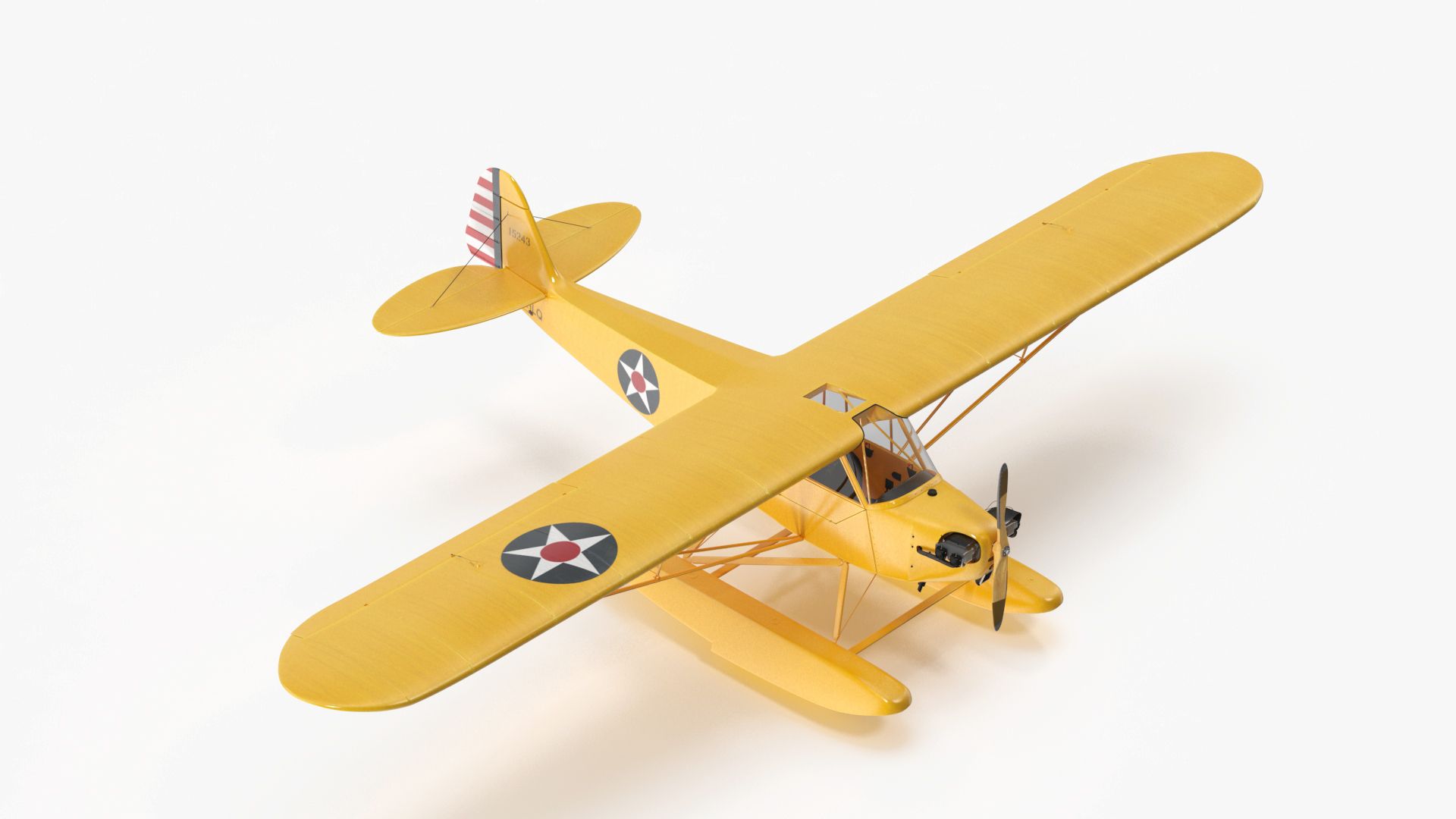 Piper J-3 Cub Light Aircraft With Floats Rigged 3D - TurboSquid 2217906
