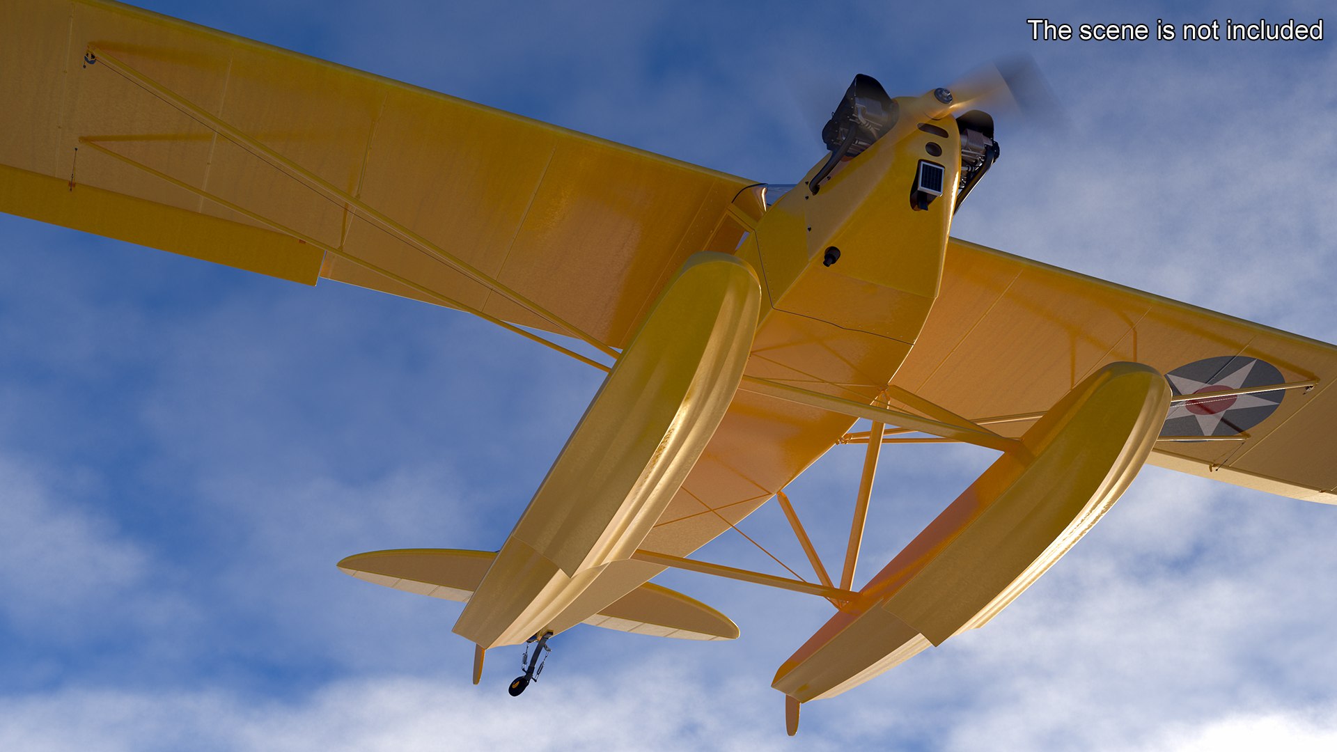 Piper J-3 Cub Light Aircraft With Floats Rigged 3D - TurboSquid 2217906