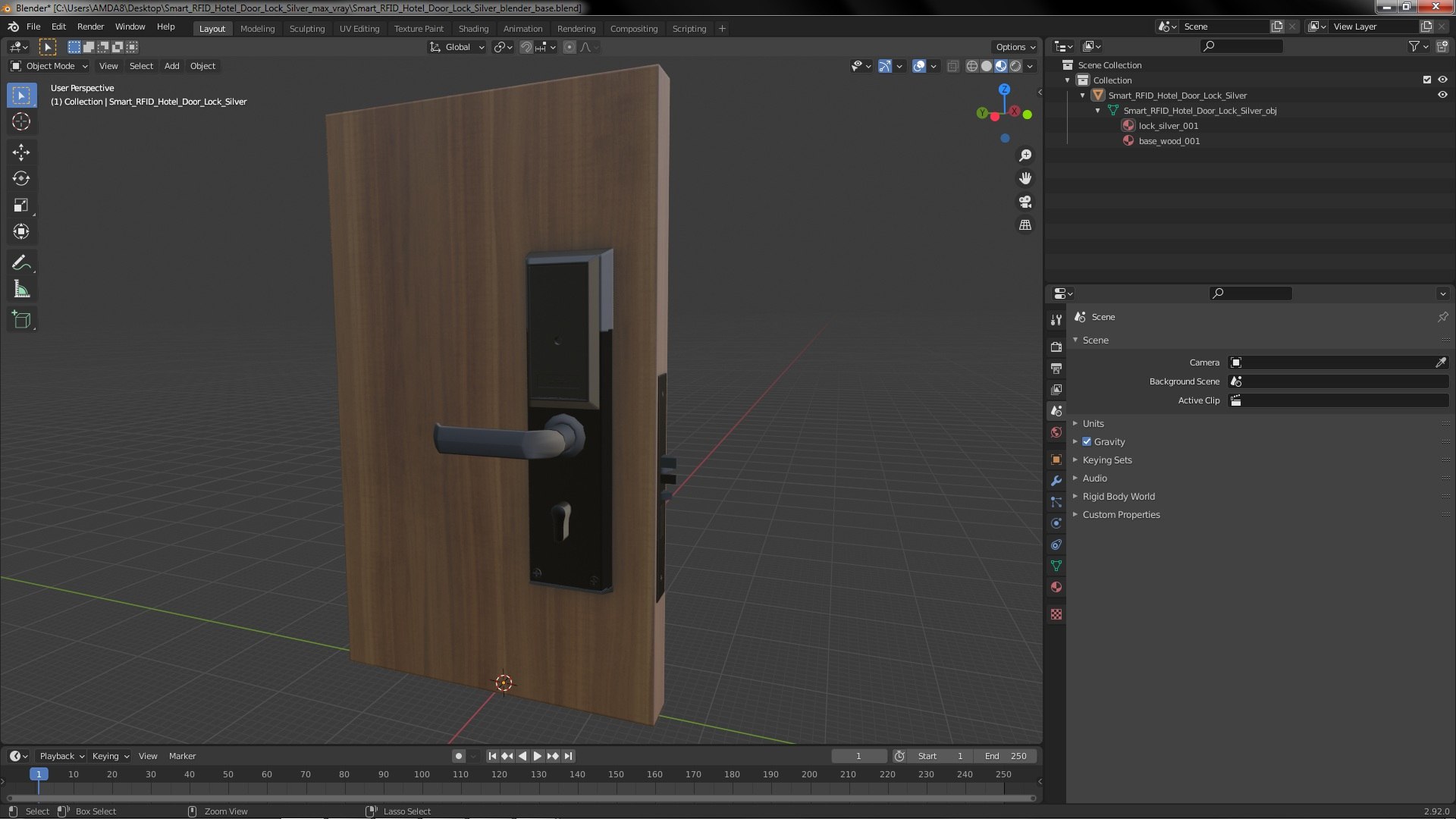 Smart RFID Hotel Door Lock Silver 3D Model - TurboSquid 1888669