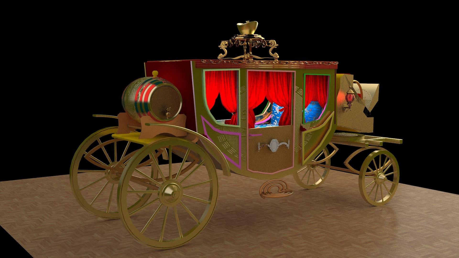 Chinese Carriage 3D - TurboSquid 2179183