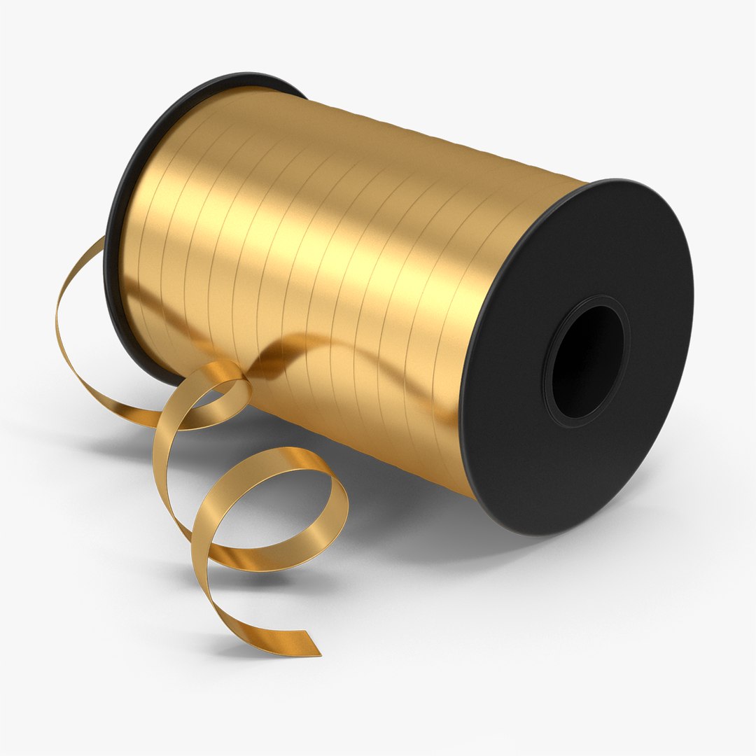 3D Gold Curling Ribbon Reel model - TurboSquid 2073868