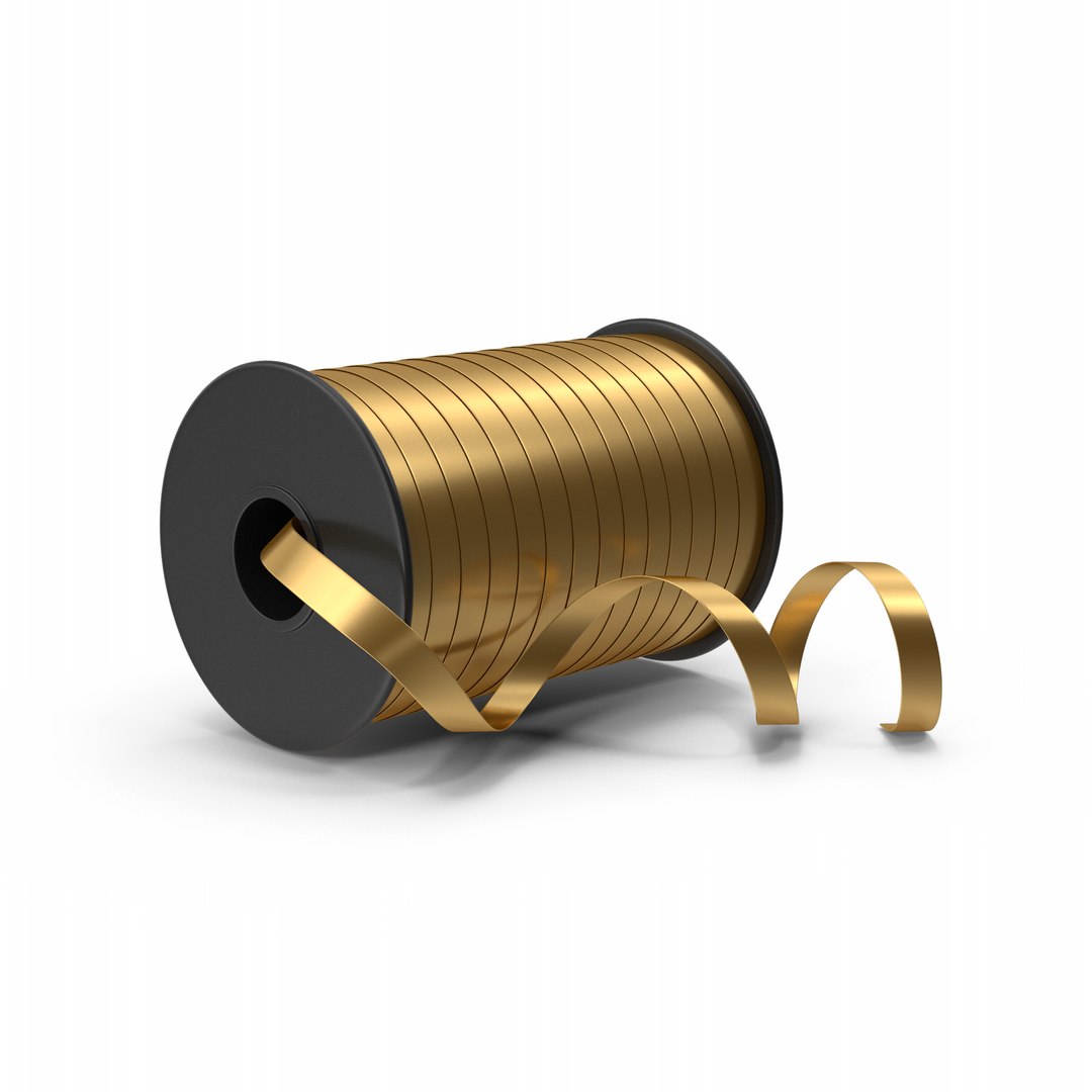 3D Gold Curling Ribbon Reel model - TurboSquid 2073868