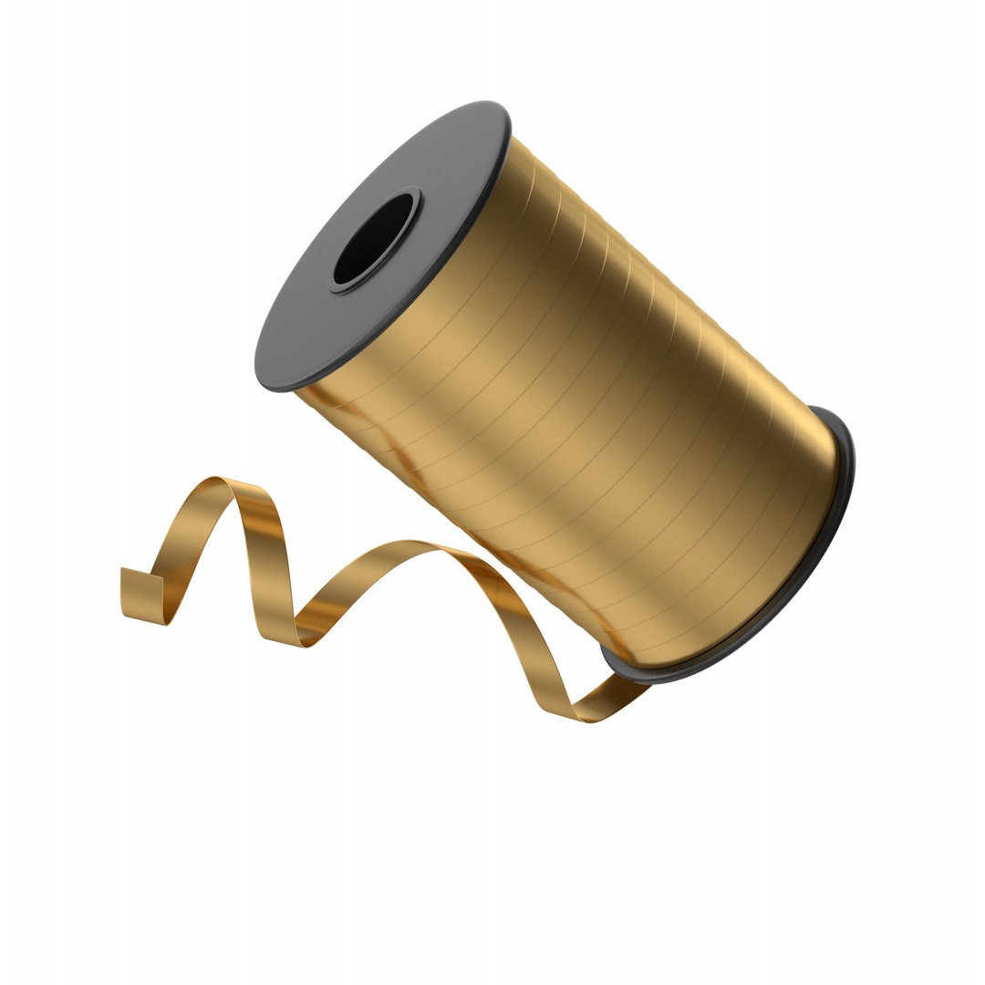 3D Gold Curling Ribbon Reel model - TurboSquid 2073868