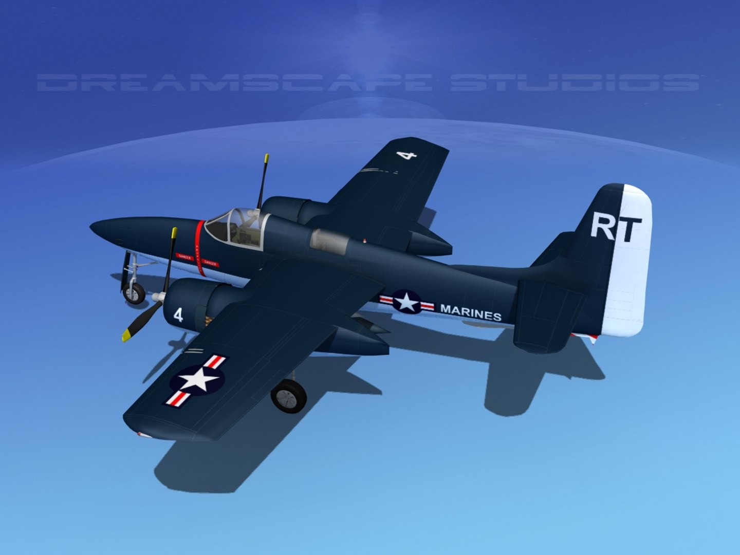 3d model cockpit tigercat fighters