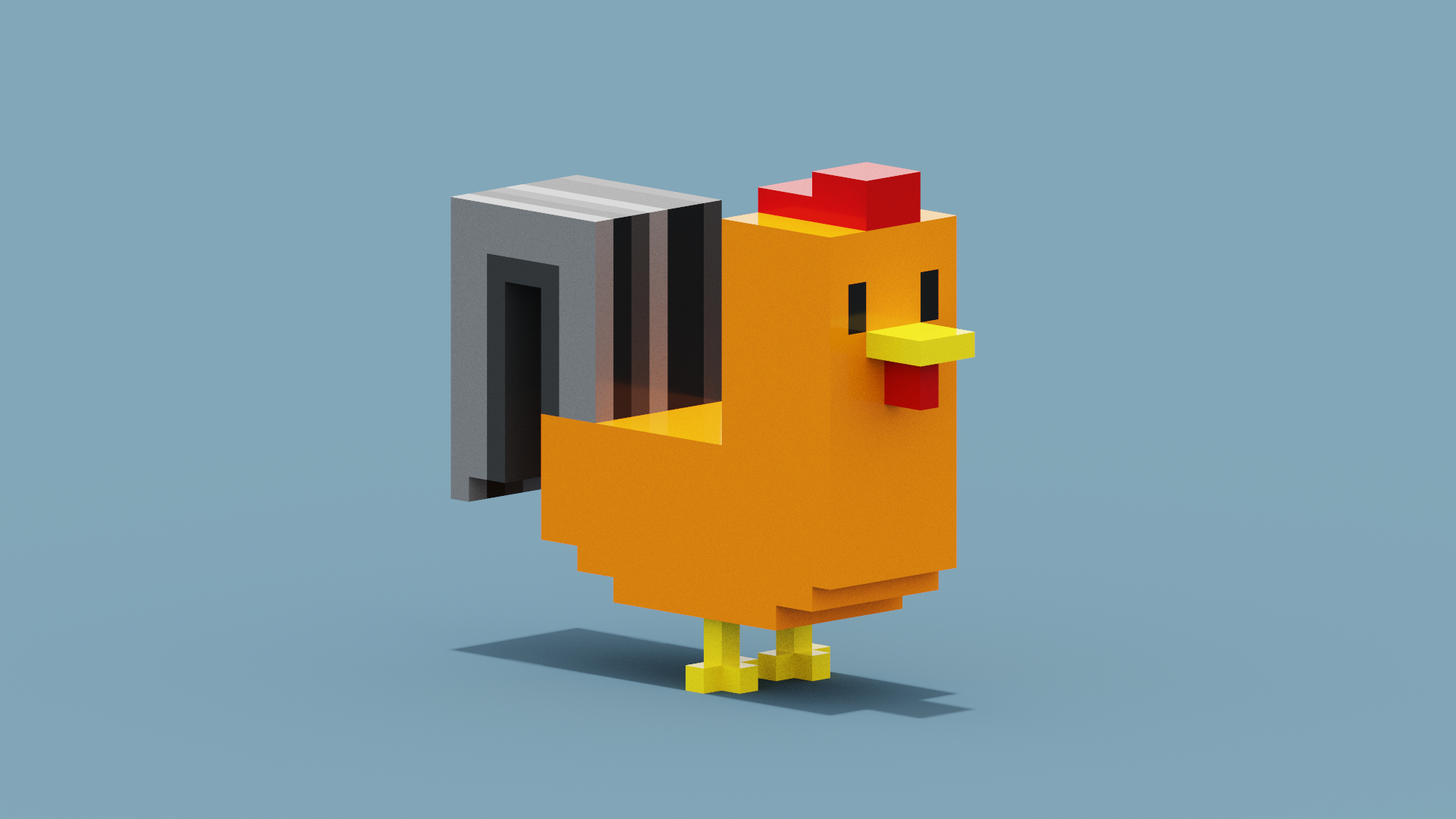 Voxel Cockerel Chicken Model - TurboSquid 1980286