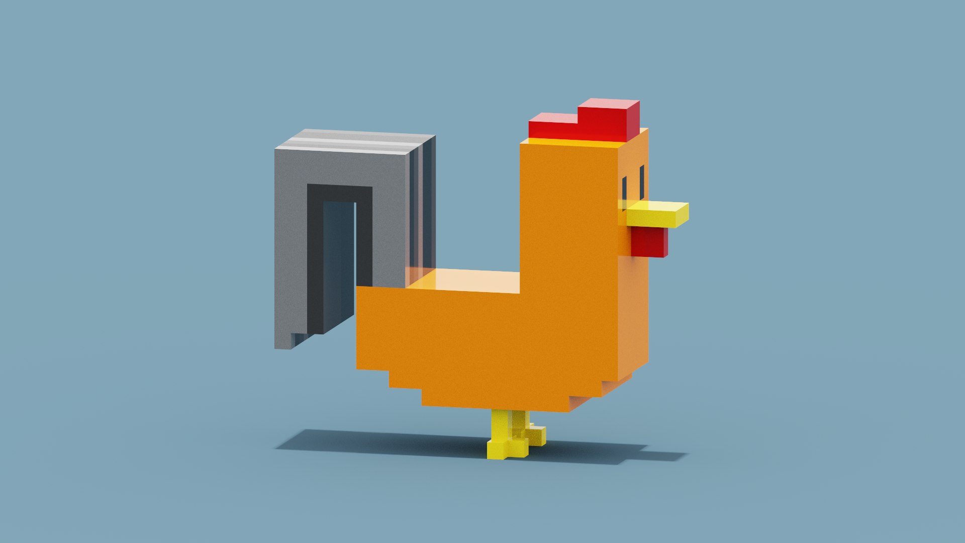 Voxel Cockerel Chicken Model - TurboSquid 1980286
