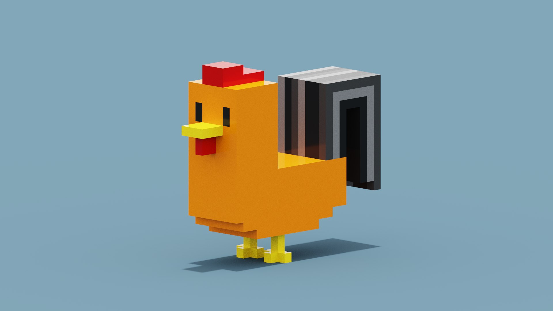 Voxel Cockerel Chicken Model - TurboSquid 1980286