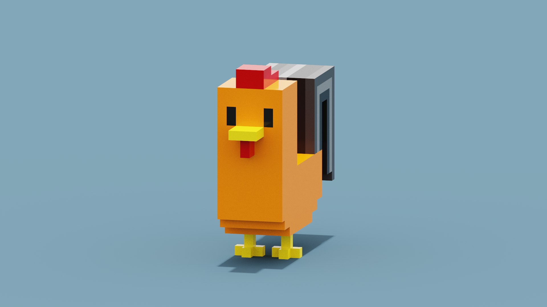 Voxel Cockerel Chicken Model - TurboSquid 1980286