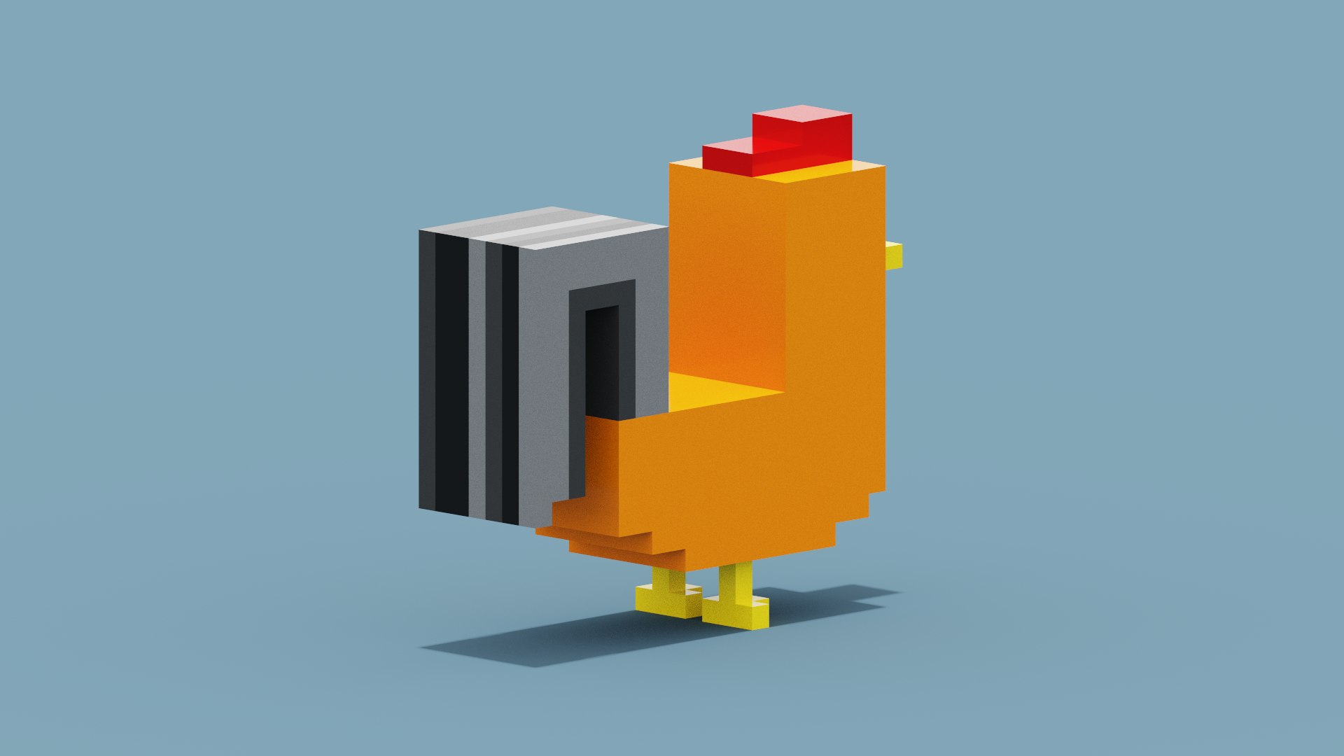 Voxel Cockerel Chicken Model - TurboSquid 1980286