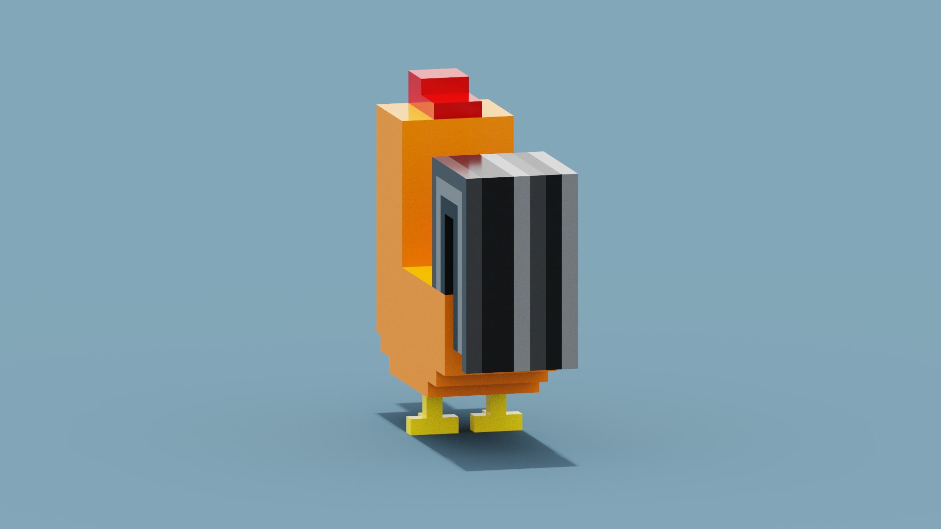 Voxel Cockerel Chicken Model - TurboSquid 1980286