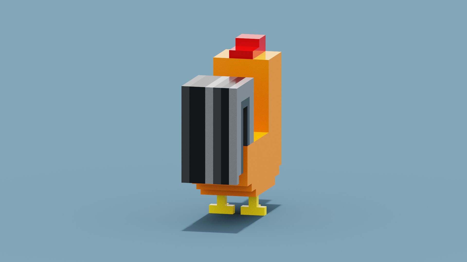 Voxel Cockerel Chicken Model - TurboSquid 1980286