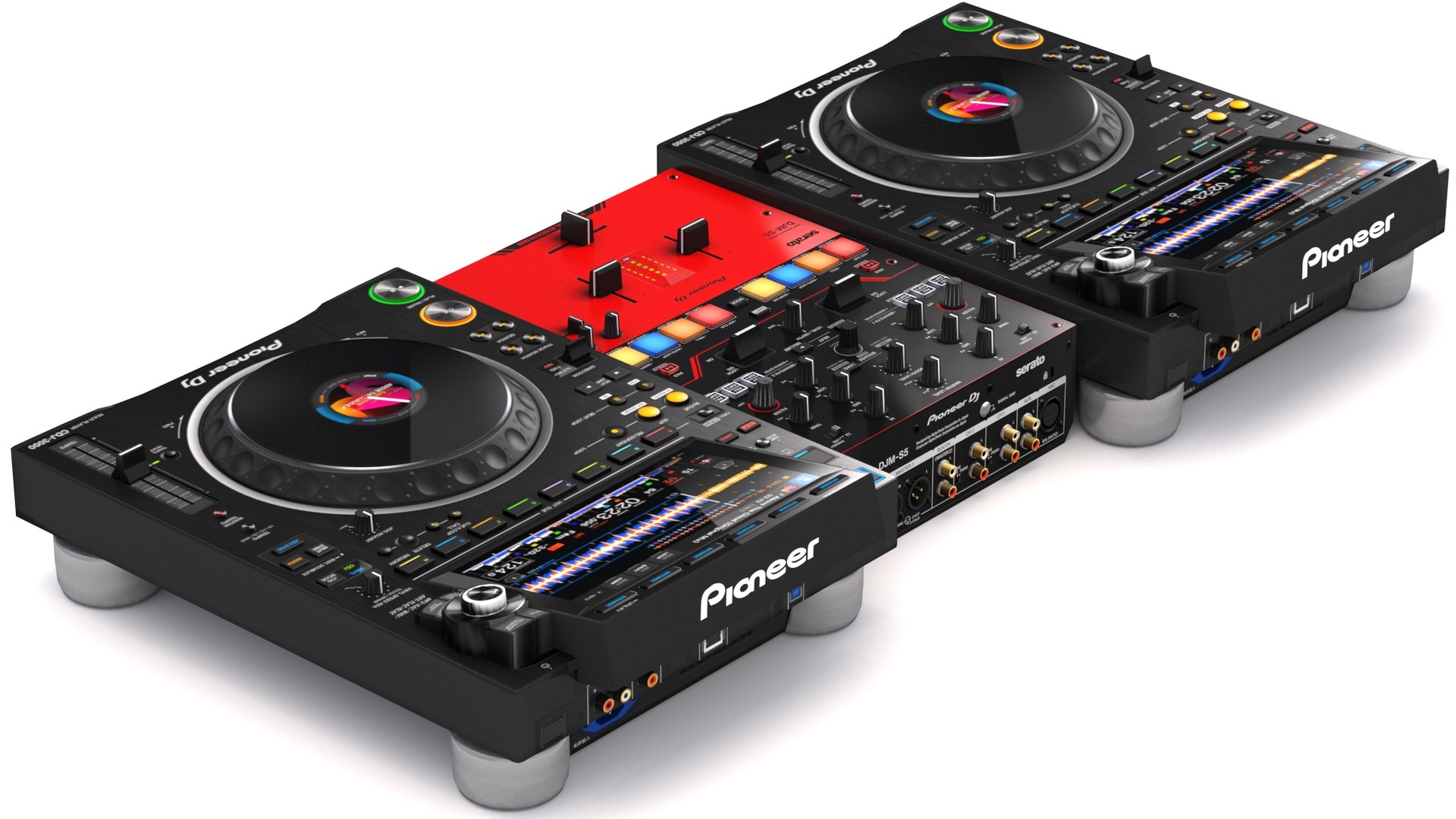 3D Pioneer DJ Set 4 DJM-S5 And CDJ 3000 Nexus - TurboSquid 1965962