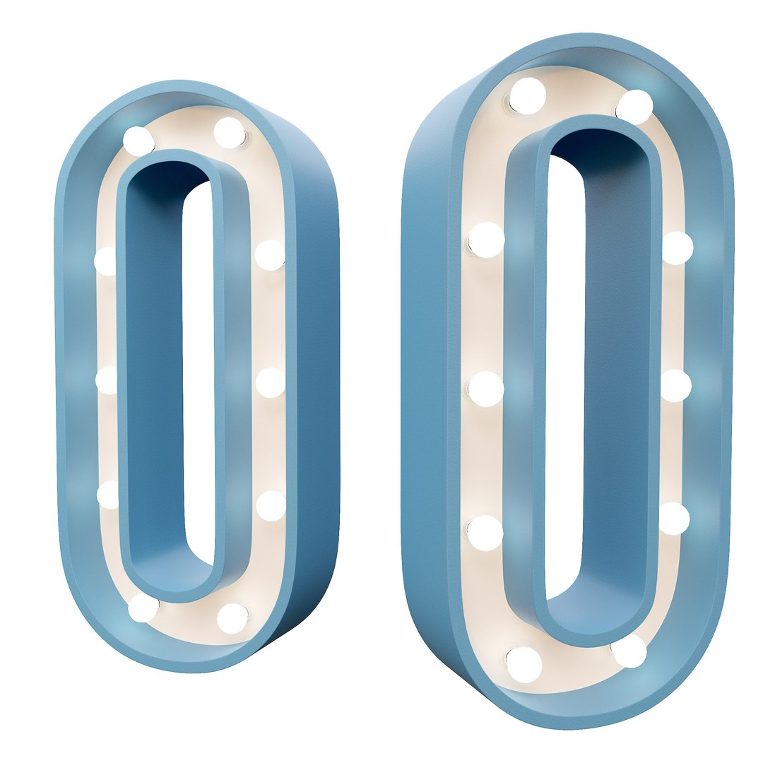 Marquee letter O led glow sign 3dmodel model - TurboSquid 1973843