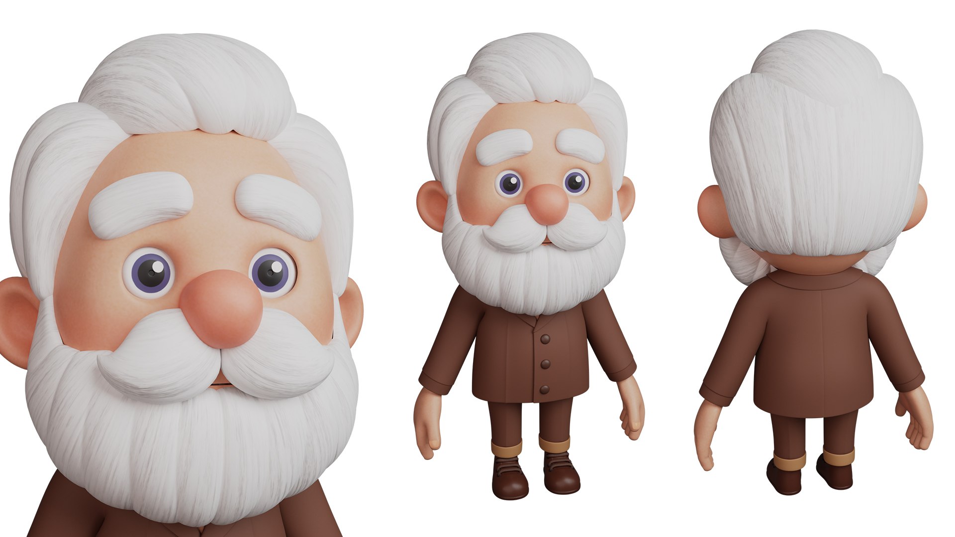 3D Cartoon Old Man Character 3d Model - TurboSquid 2230506