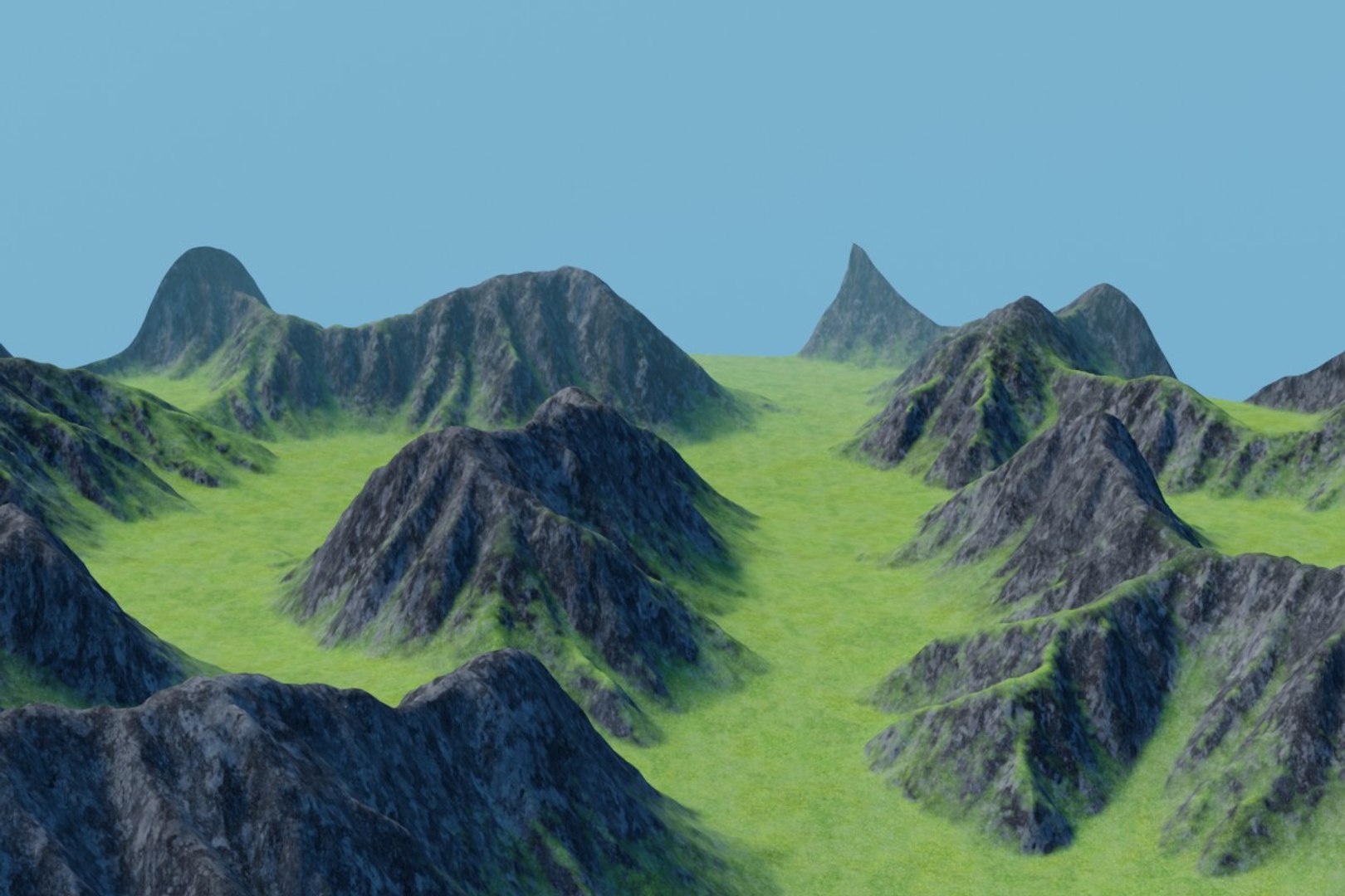 3D Landscape Mountain Valley Terrain Model - TurboSquid 1635832