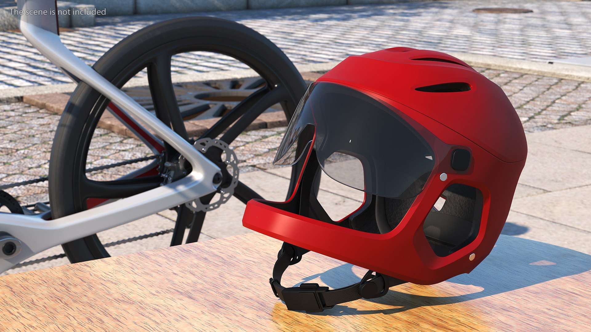 Full-Face E-Bike Helmet Red 3D model - TurboSquid 2144496