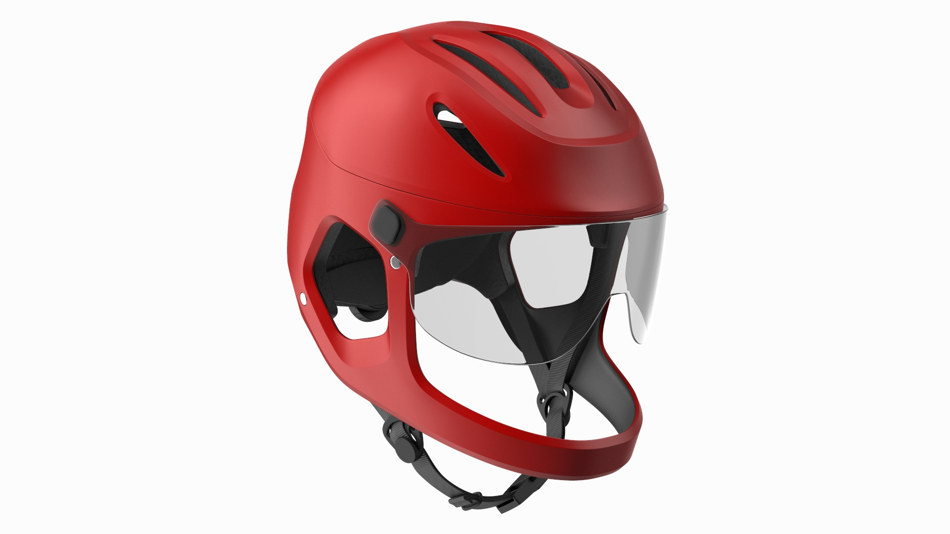 Full-Face E-Bike Helmet Red 3D model - TurboSquid 2144496