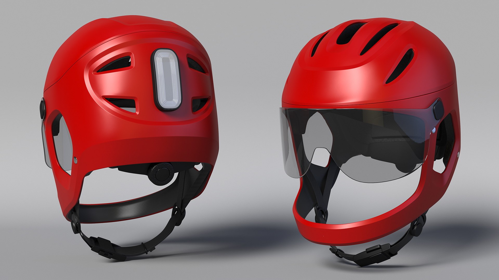 Full-Face E-Bike Helmet Red 3D model - TurboSquid 2144496