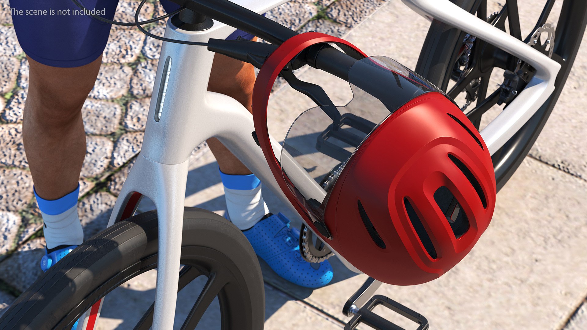 Full-Face E-Bike Helmet Red 3D model - TurboSquid 2144496