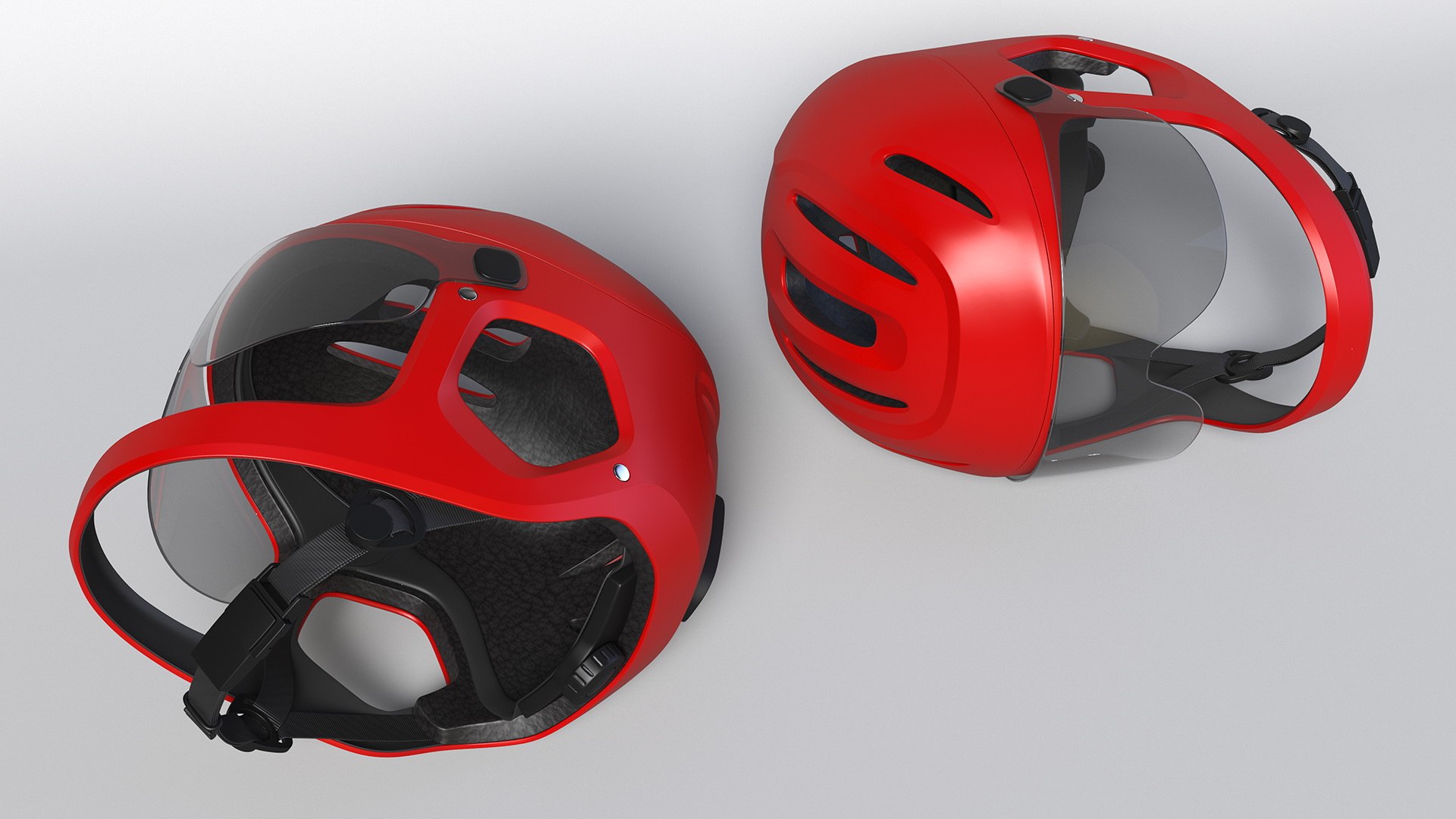 Full-Face E-Bike Helmet Red 3D model - TurboSquid 2144496