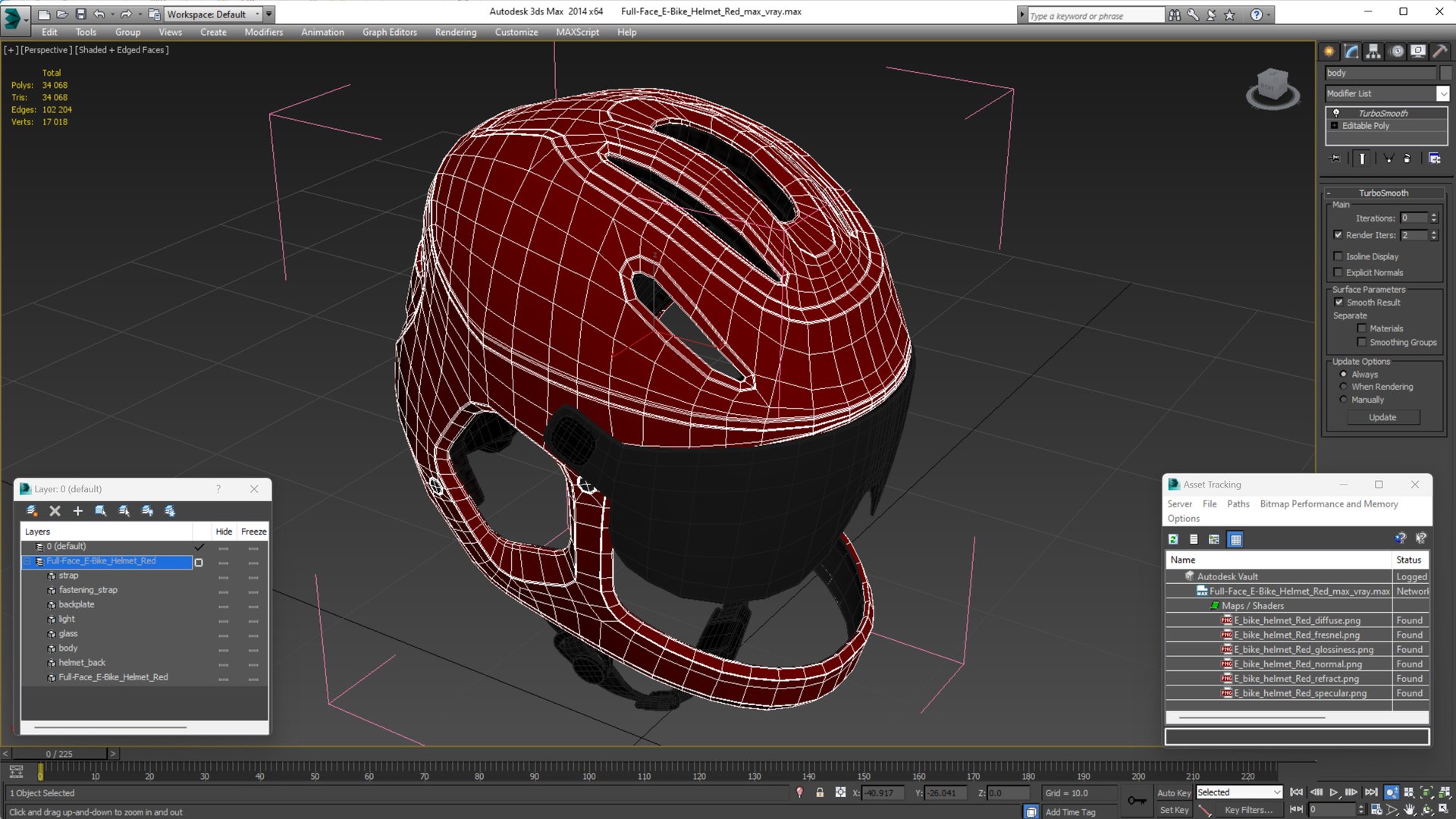 Full-Face E-Bike Helmet Red 3D model - TurboSquid 2144496