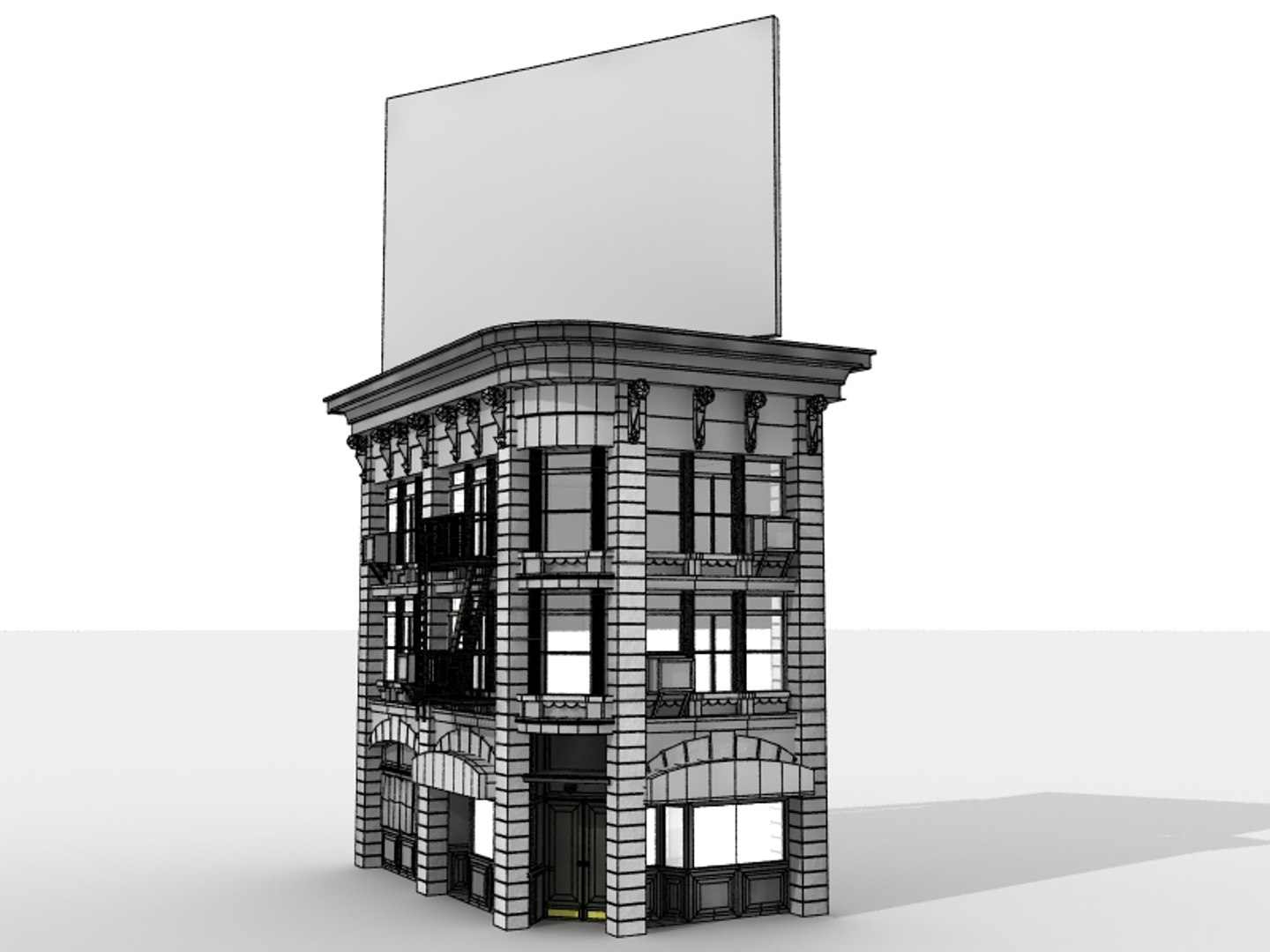 Corner Building 3d Model