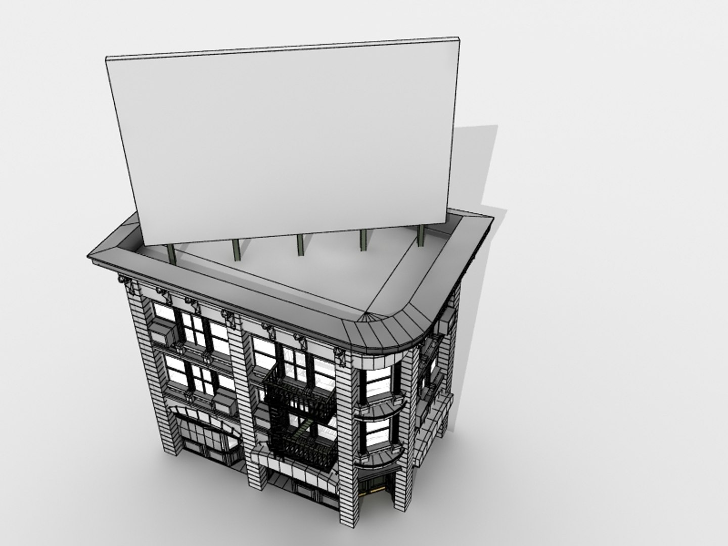 Corner Building 3d Model