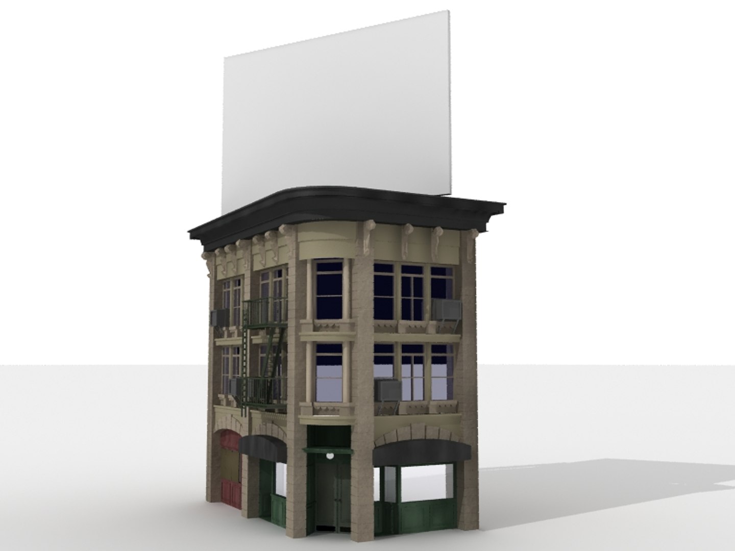Corner Building 3d Model