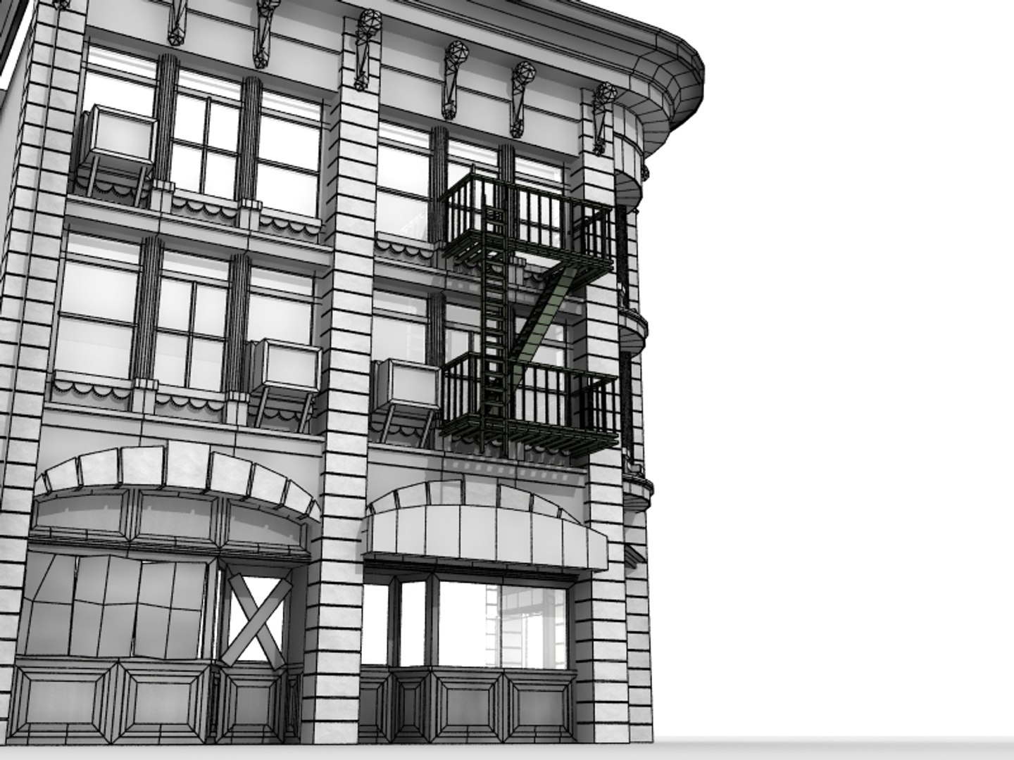 Corner Building 3d Model